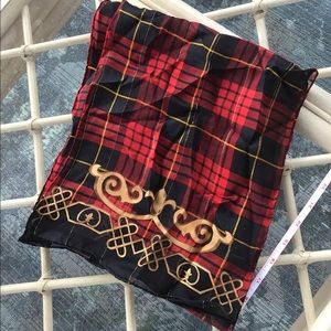 basha | Accessories | Vintage Basha 0 Silk Scarf Red Black And Gold ...